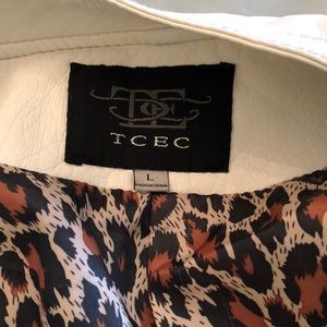 TCEC | Jackets & Coats | Adorable Faux White Leather Jacket L | Poshmark
